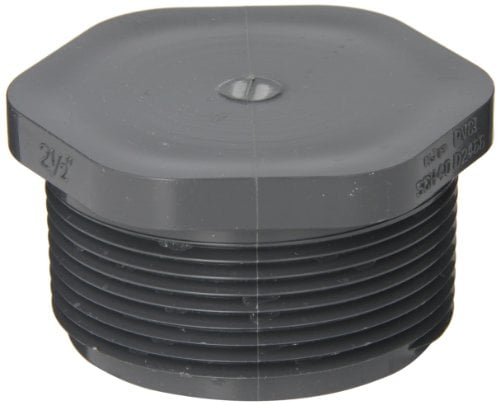 Spears 450-G Series PVC Pipe Fitting, Plug, Schedule 40, Gray, 2-1/2 ...