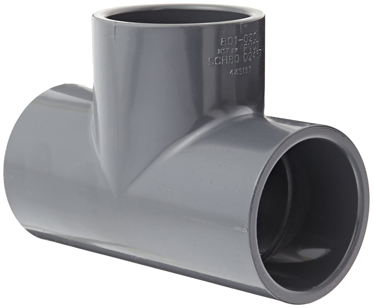 Spears 801 Series PVC Pipe Fitting, Tee, Schedule 80, 2" Socket ...