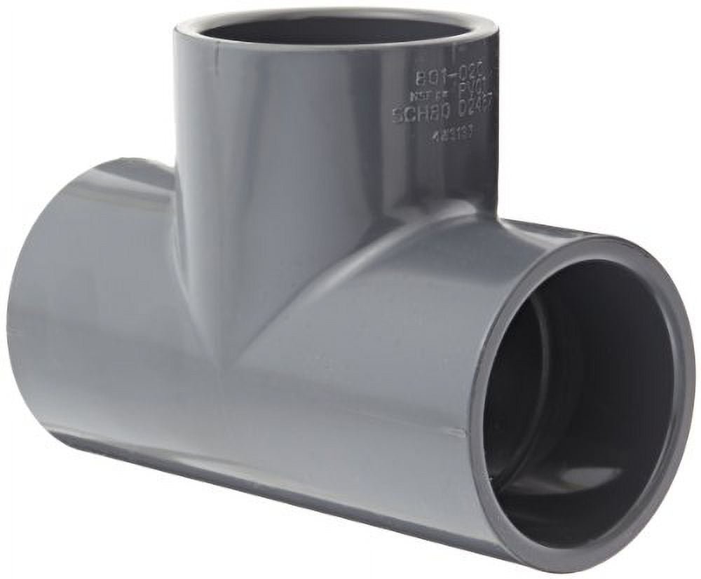 Spears 801 Series PVC Pipe Fitting, Tee, Schedule 80, 2" Socket ...