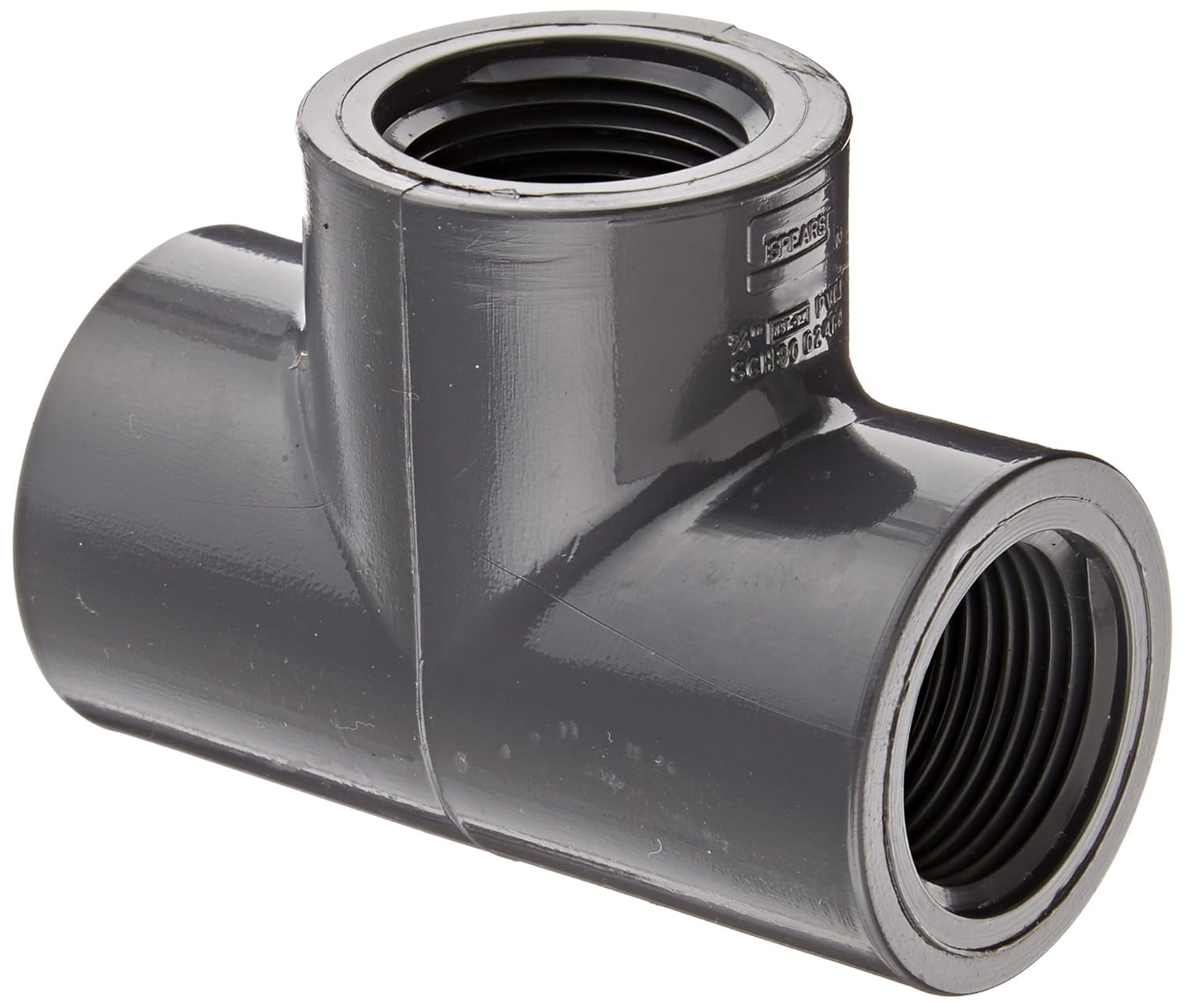Spears 805 Series PVC Pipe Fitting, Tee, Schedule 80, 3/4" NPT Female ...