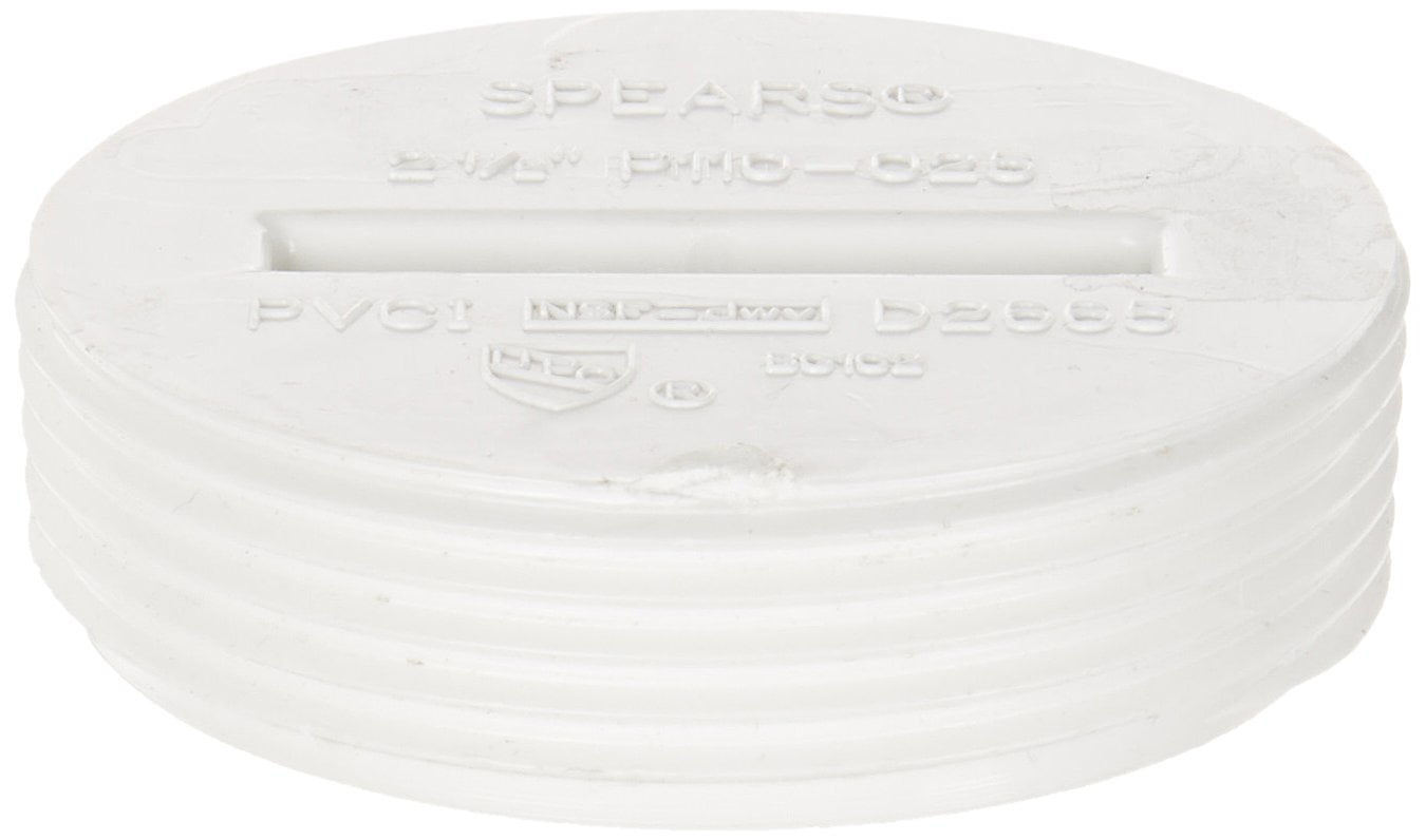 Spears P110 Series PVC DWV Pipe Fitting, Flush Plug, 2-1/2" NPT Male ...