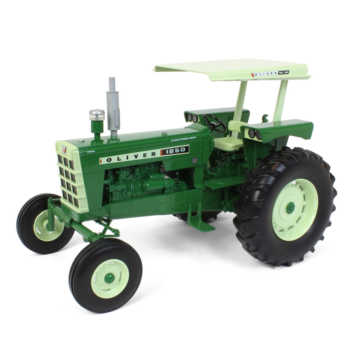 Oliver 1850 Diesel Wide Front Tractor with ROPS & Canopy Green w/Light Green Top "Classic Series ...