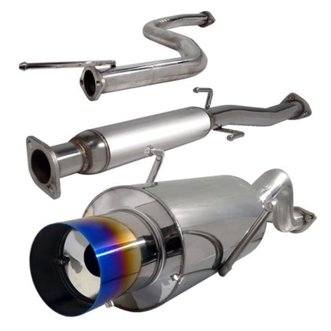 Spec-D Tuning 2.5 in. Inlet N1 Style Catback Exhaust System with Burnt ...