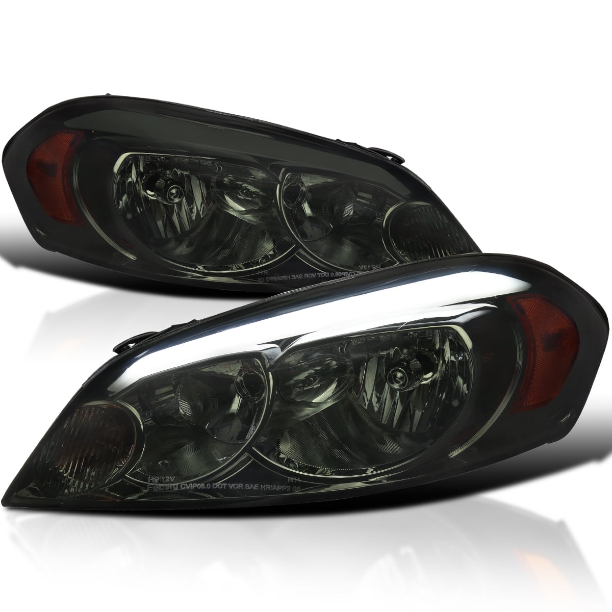 Spec-D Tuning Smoke Headlights w/ LED Strip Compatible with 2006-2013 ...