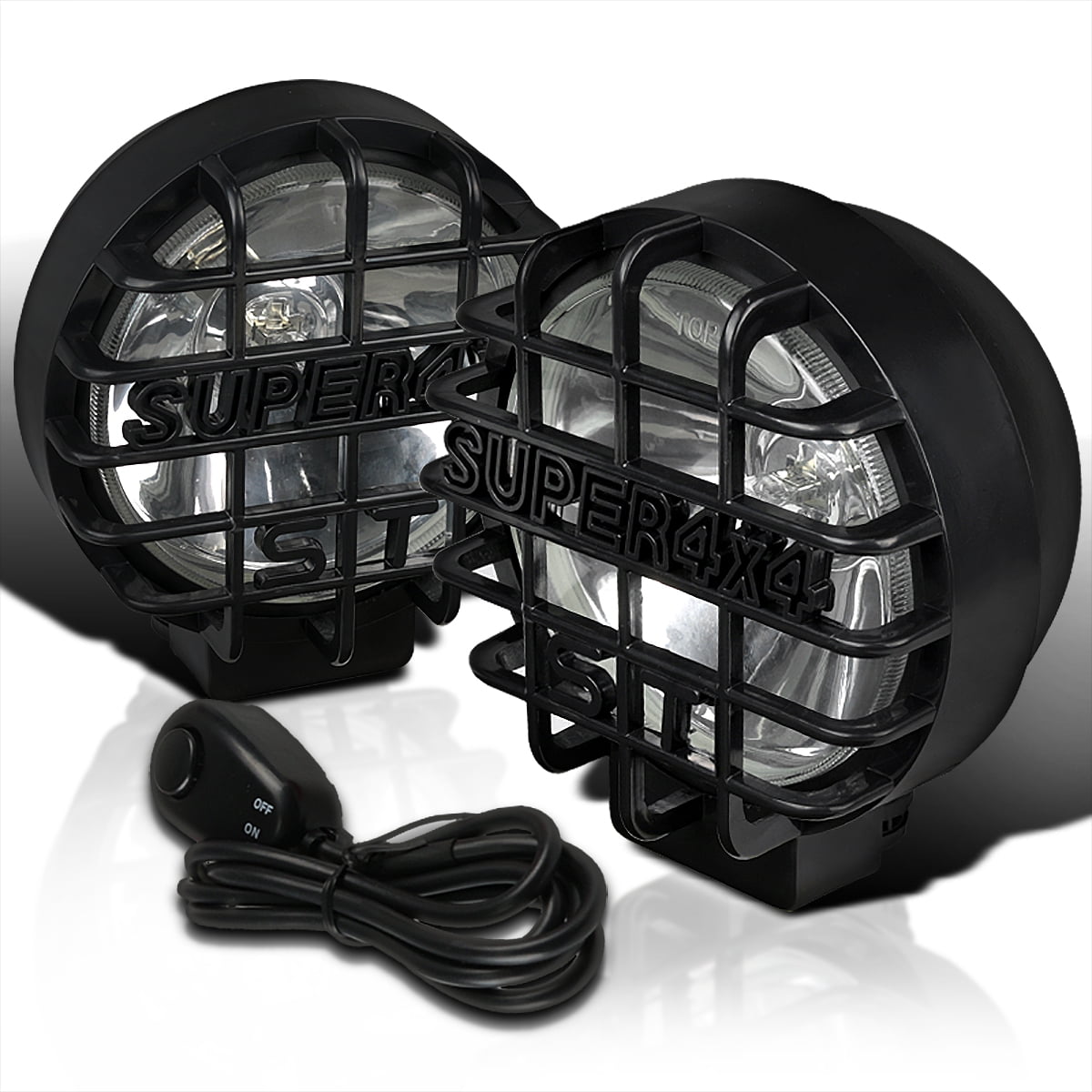 Spec-D Tuning 2PC 6" Round Black Clear Work Fog Lights + Super 4X4 ...