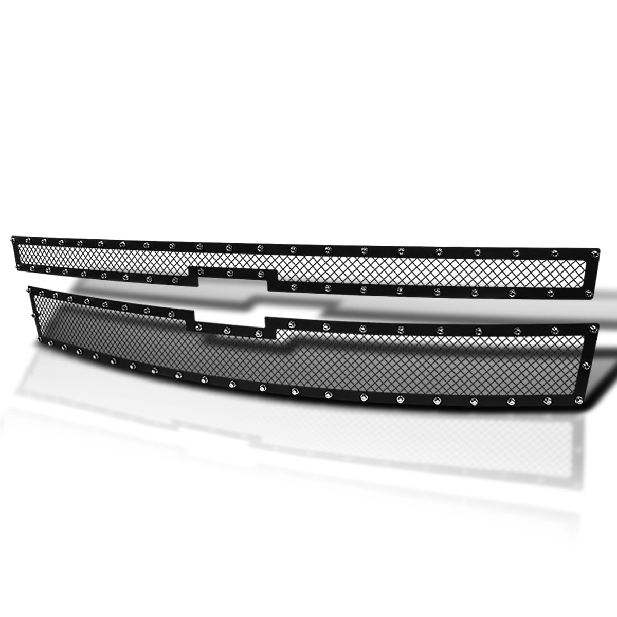 Spec-D Tuning 2PC Rivet Mesh Black Upper Main Grille Insert Compatible ...