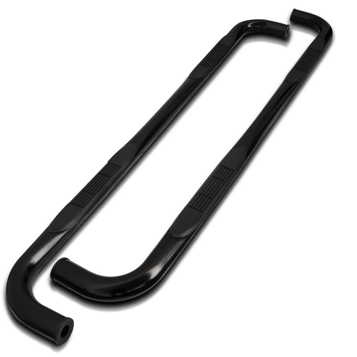 Spec-D Tuning 3" Round Side Step Nerf Bar Black Compatible with 2019-2021 Chevy Silverado 1500 ...