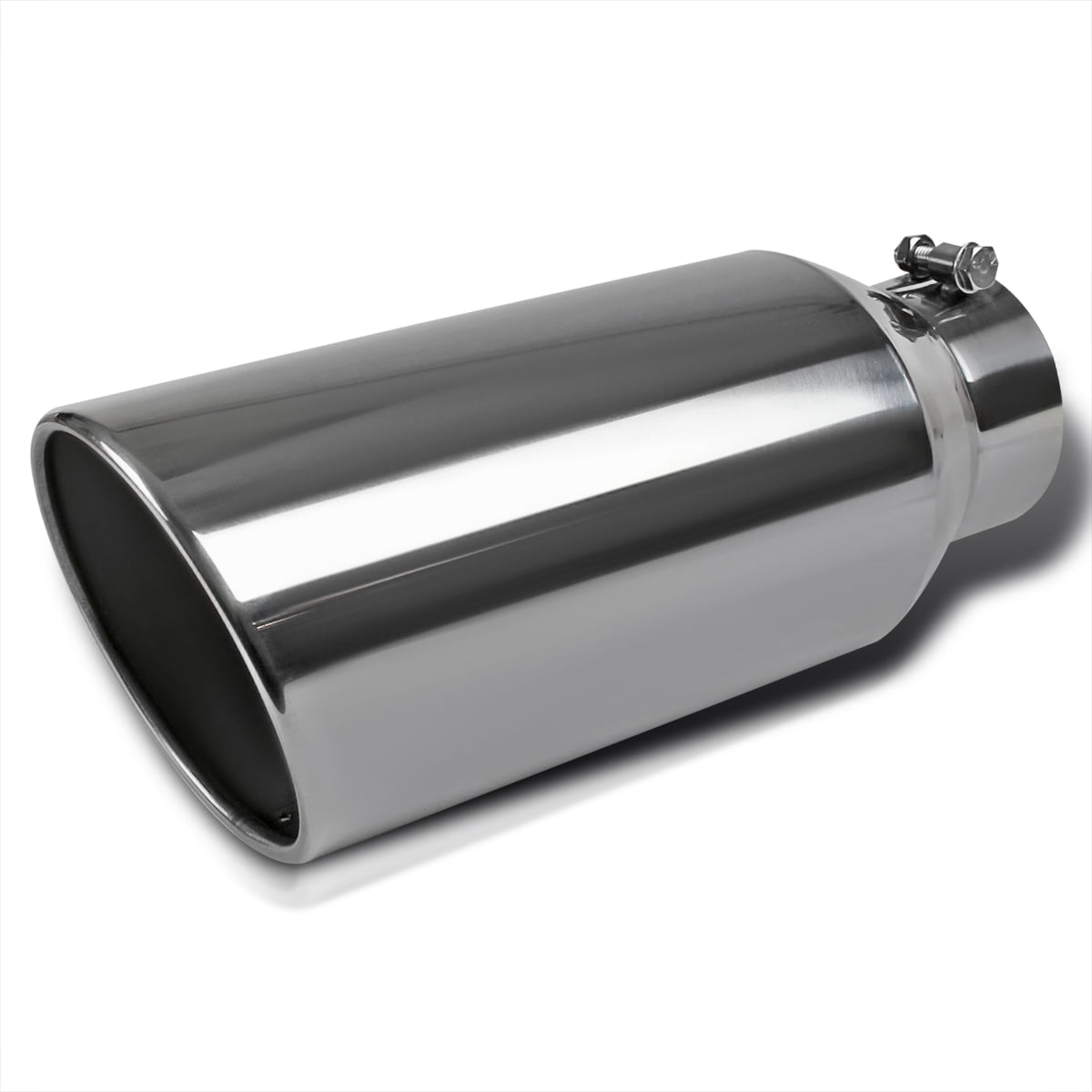 Spec-D Tuning 4" Inlet / 6" Outlet Chrome Stainless Steel Truck Bolt-On ...