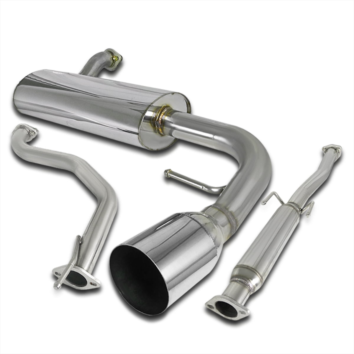 Spec-D Tuning 4" S/S Catback Muffler Compatible with 1988-1991 Honda ...