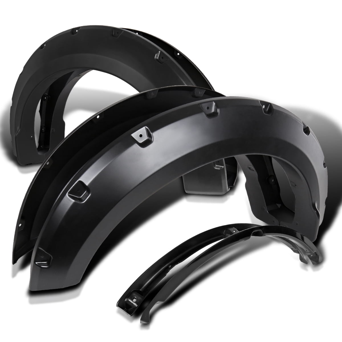 Spec-D Tuning 4PC Front + Rear Pocket Rivet Style Black Wheel Fender ...