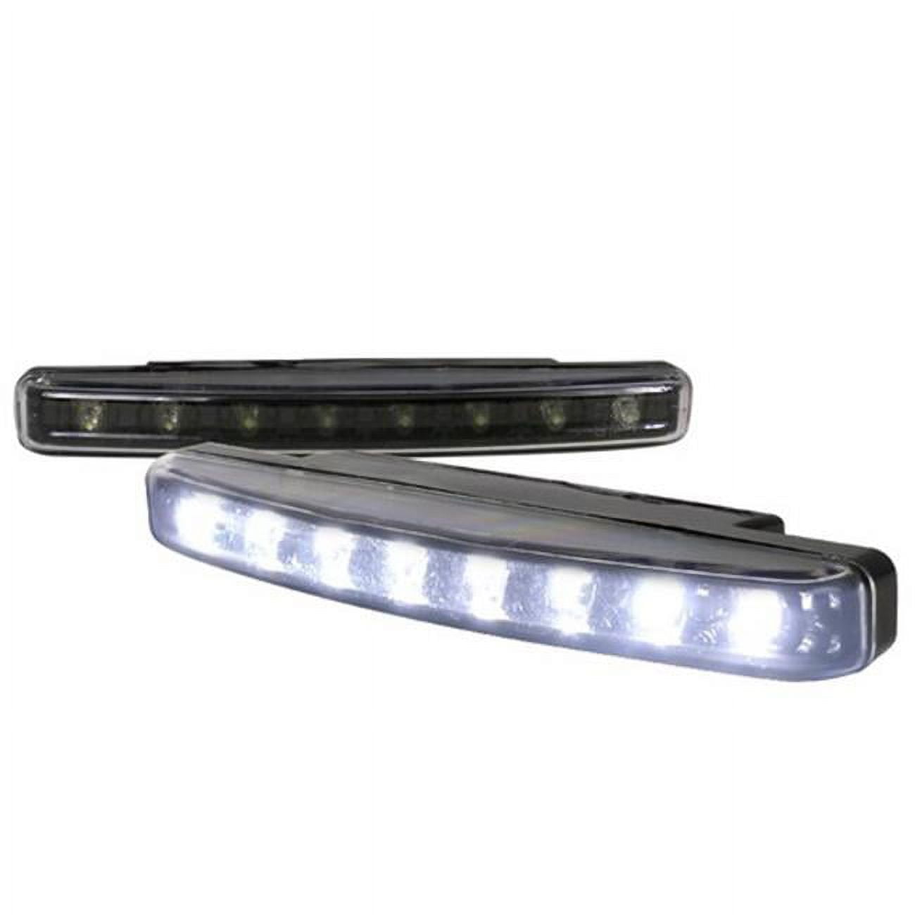 Spec-D Tuning 8 Pieces White LED Day Time Running Light with Black Trim ...