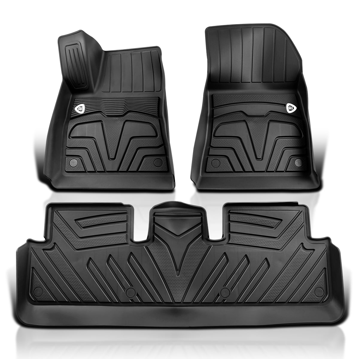 Spec-D Tuning All-Weather Black Injection-Molded TPE Front + Rear Floor ...