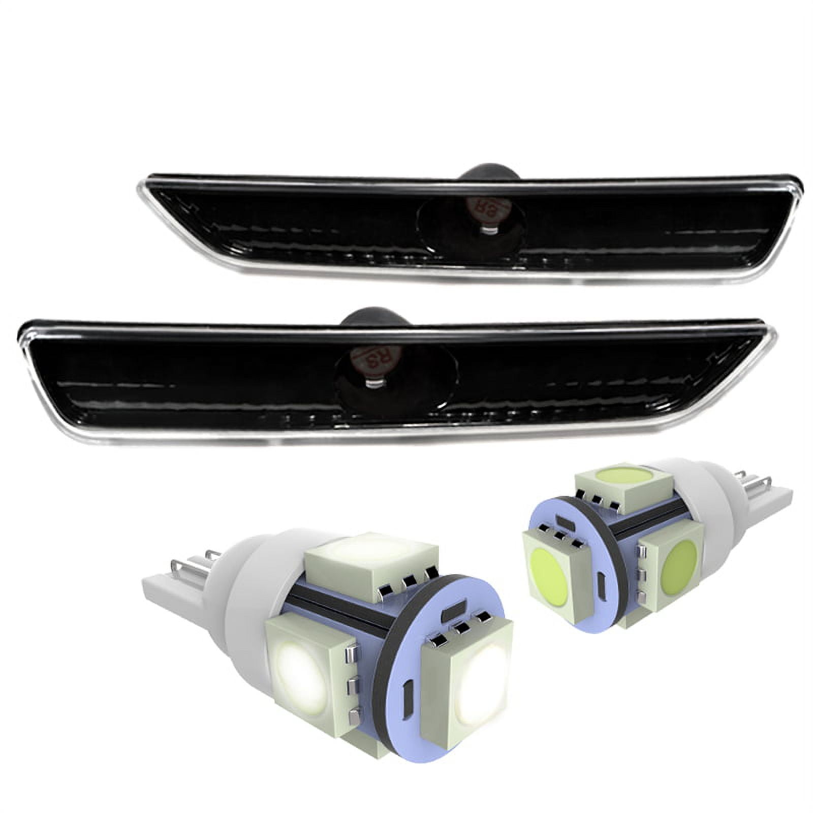 Spec-D Tuning Black Corner Bumper Signal Light + SMD Led Lamps Bulbs ...