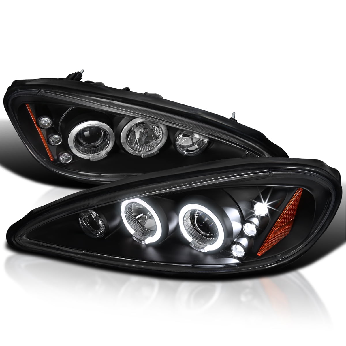 Spec-D Tuning Black Dual LED Halo Projector Headlights Compatible with ...