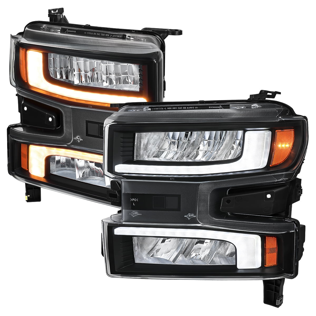 Spec-D Tuning Black Full LED Strip Headlights w/Switchback Sequential ...