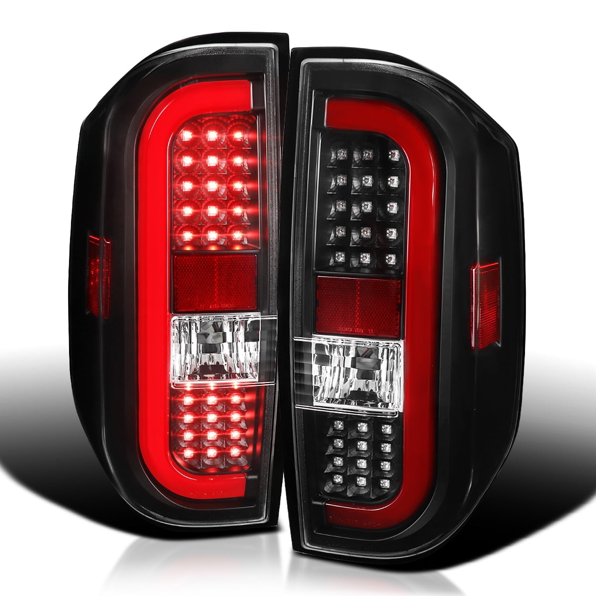 Spec-D Tuning Black Full LED Strip Tail Lights w/ Red Sequential LED ...