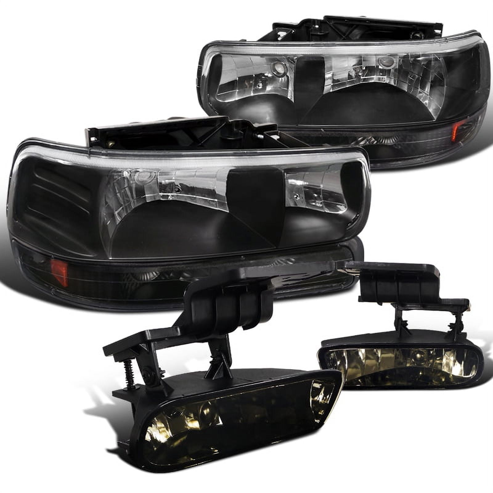 Spec-D Tuning Black Headlights + Black Bumper Lights + Smoke Fog Lights ...