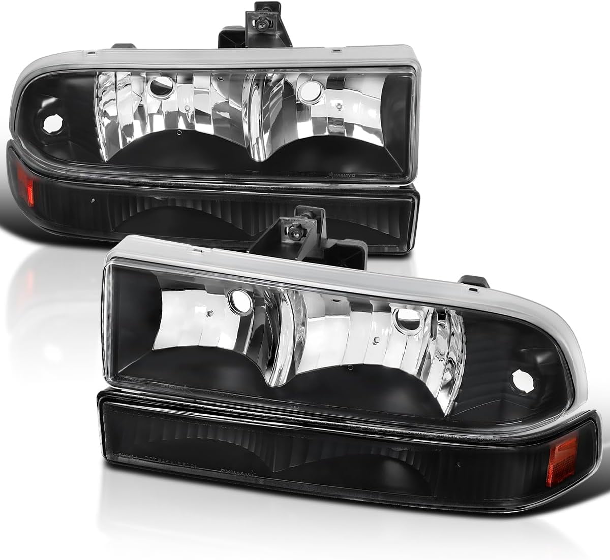 Spec-D Tuning Black Headlights + Bumper Lights Compatible with 1998 ...