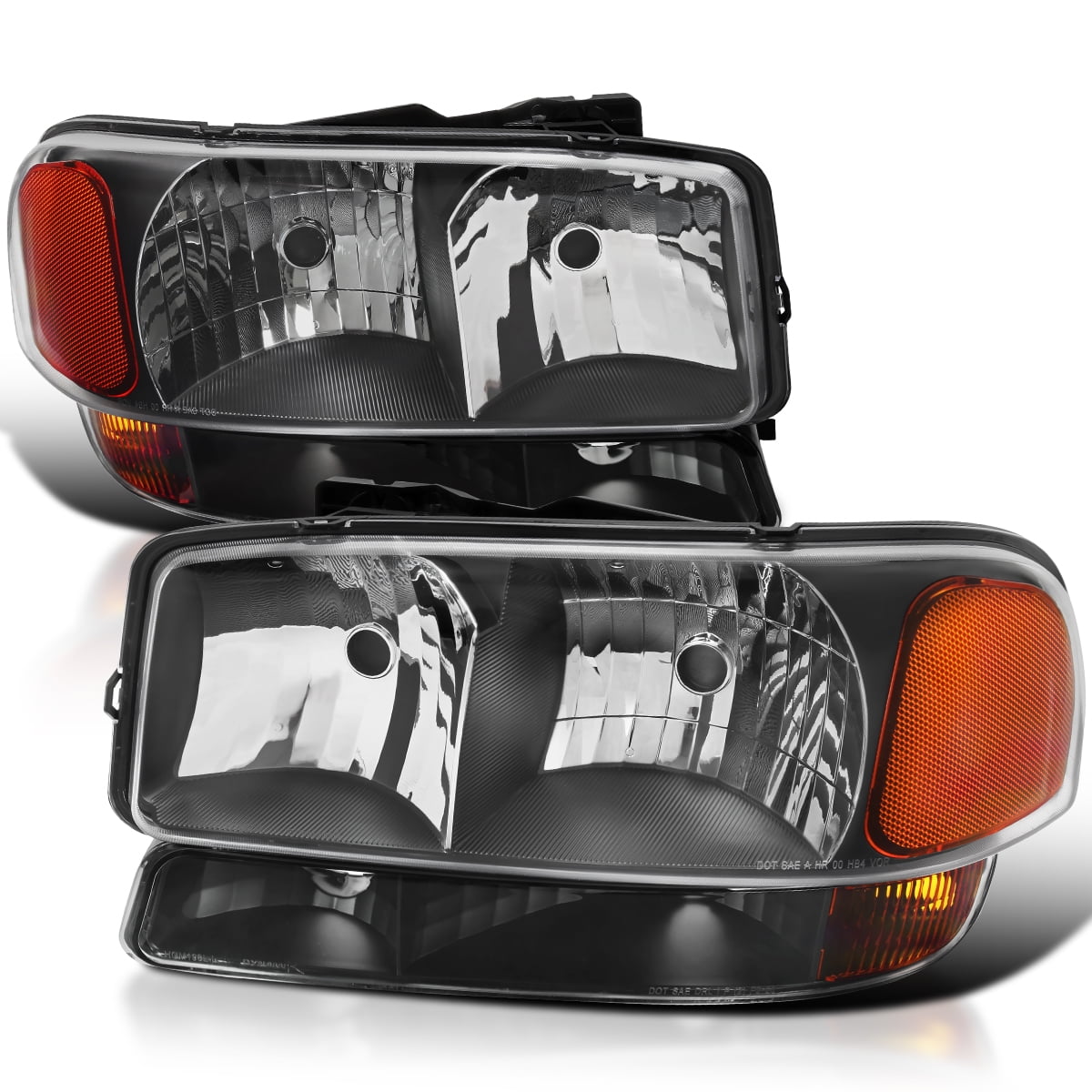 Spec-D Tuning Black Headlights + Bumper Lights Compatible with 1999 ...