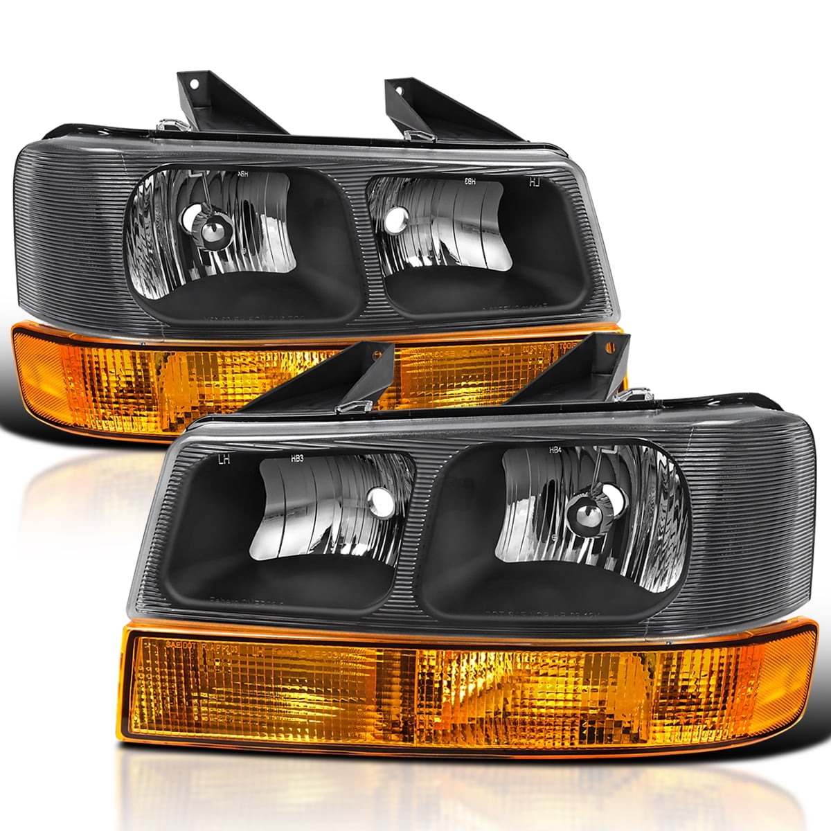 Spec-D Tuning Black Headlights Compatible with 2003-2023 Chevy Express ...