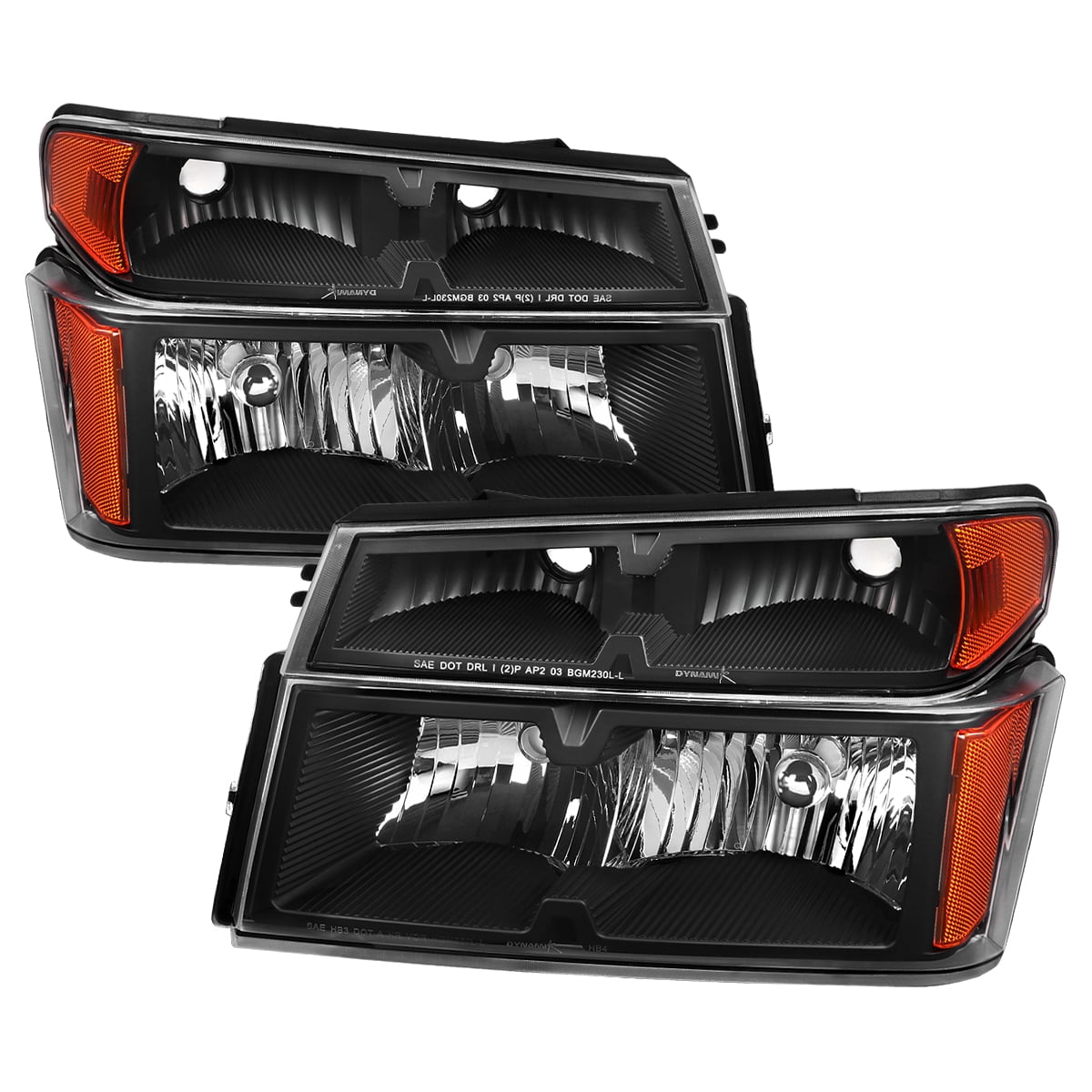 Spec-D Tuning Black Headlights Compatible with 2004-2012 Chevy Colorado ...