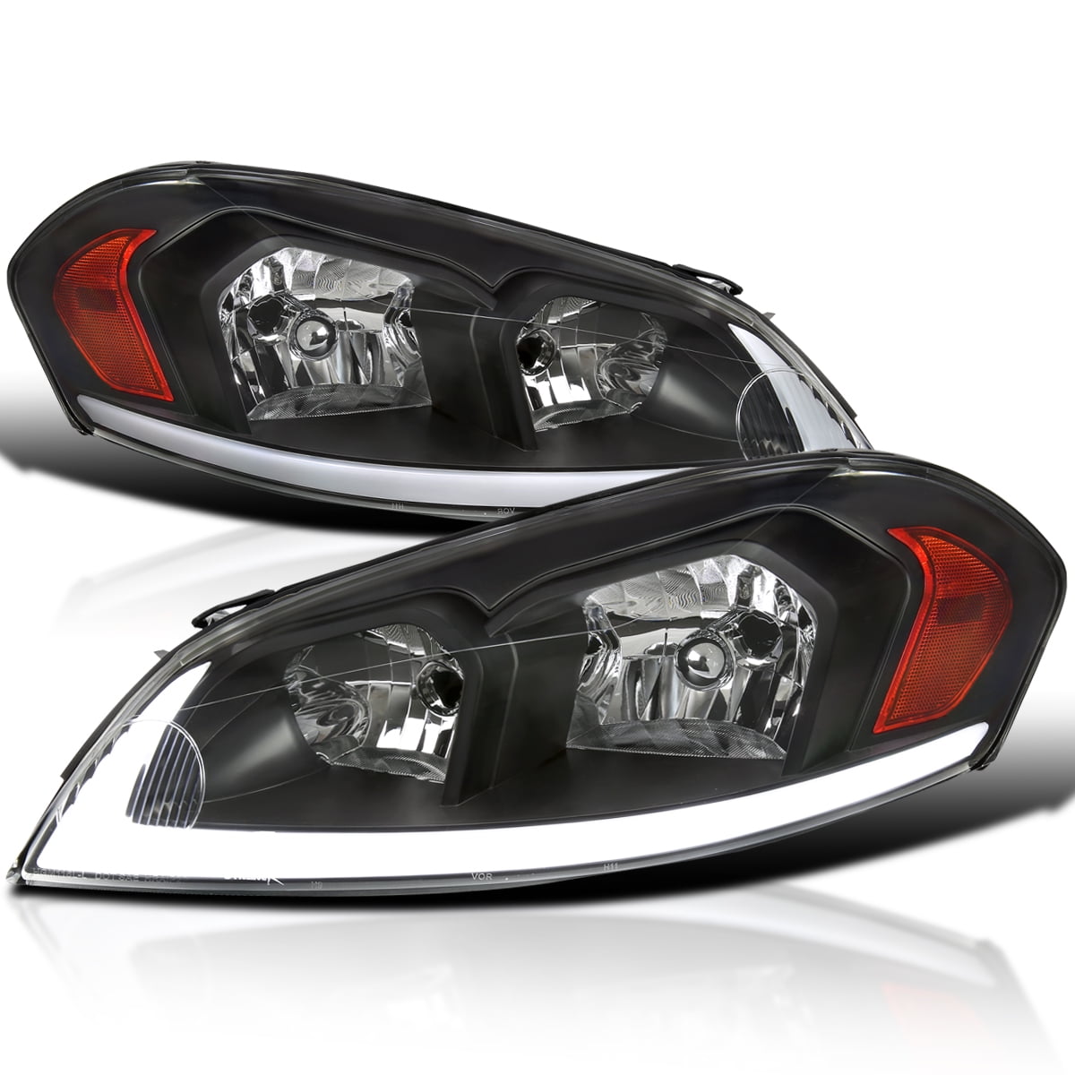 Spec-D Tuning Black Headlights w/ Switchback LED Signals Compatible ...