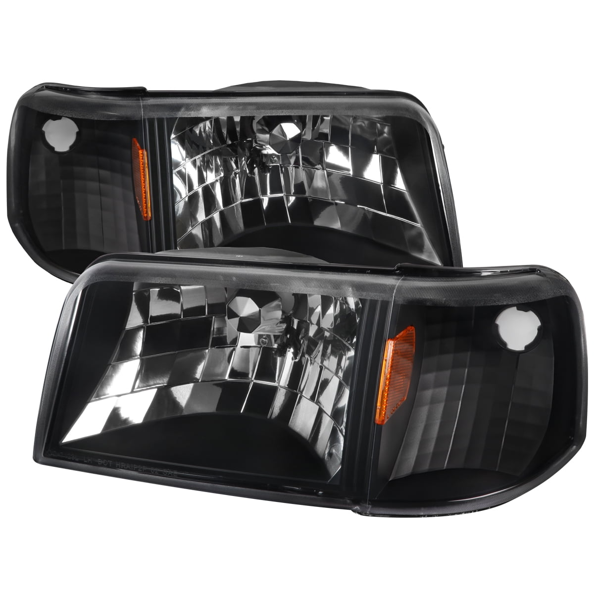 Spec-D Tuning Black Housing Clear Lens 1PC Headlights + Corner Lights ...
