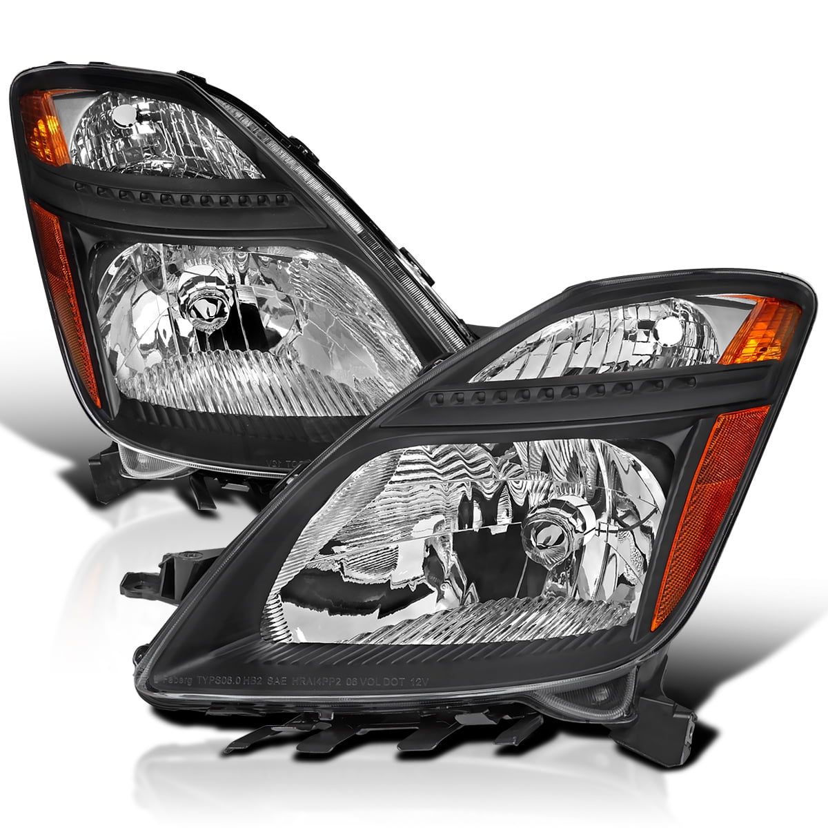 Spec-D Tuning Black Housing Clear Lens Headlights Compatible with 2006 ...