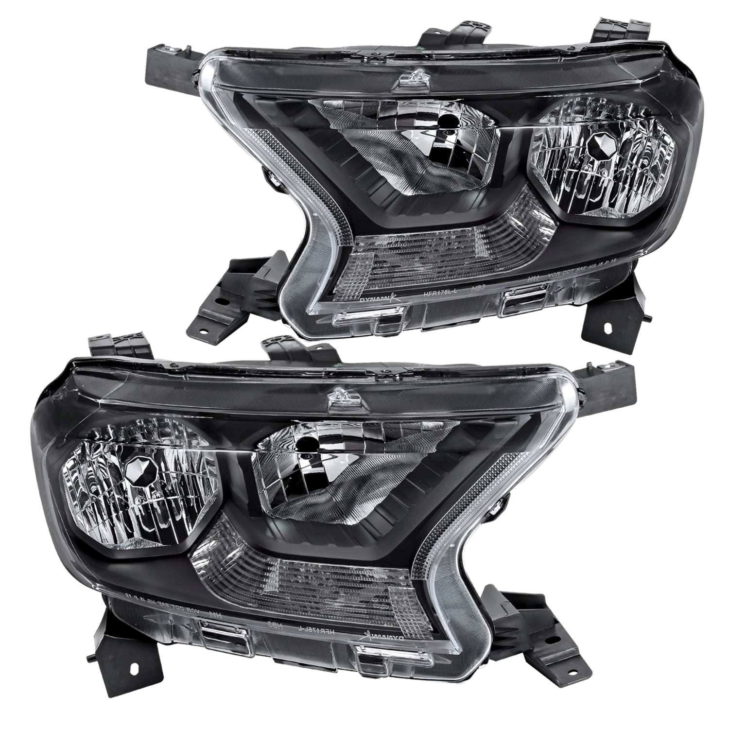 Spec-D Tuning Black Housing Clear Lens Headlights Compatible with Ford ...