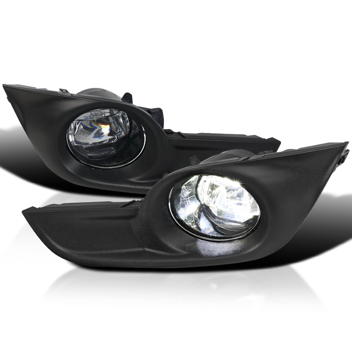 Spec-D Tuning Black Housing Clear Lens LED Fog Lights + Built-In LED ...