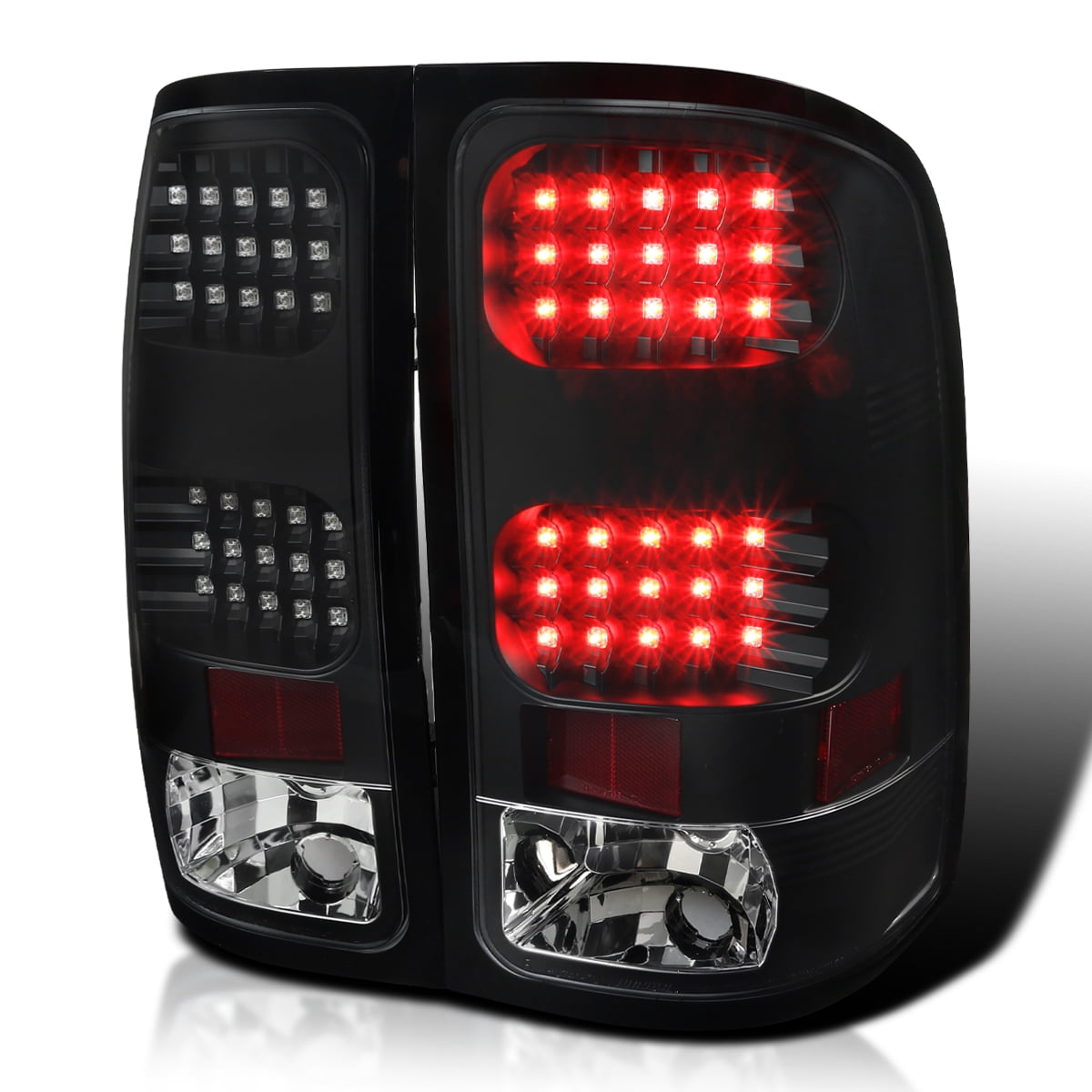 Spec-D Tuning Black Housing Clear Lens LED Tail Lights Compatible with ...