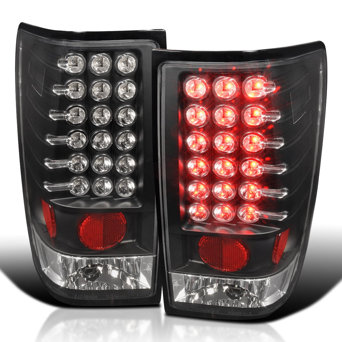 Spec-D Tuning Black Housing Clear Lens LED Tail Lights Compatible with ...