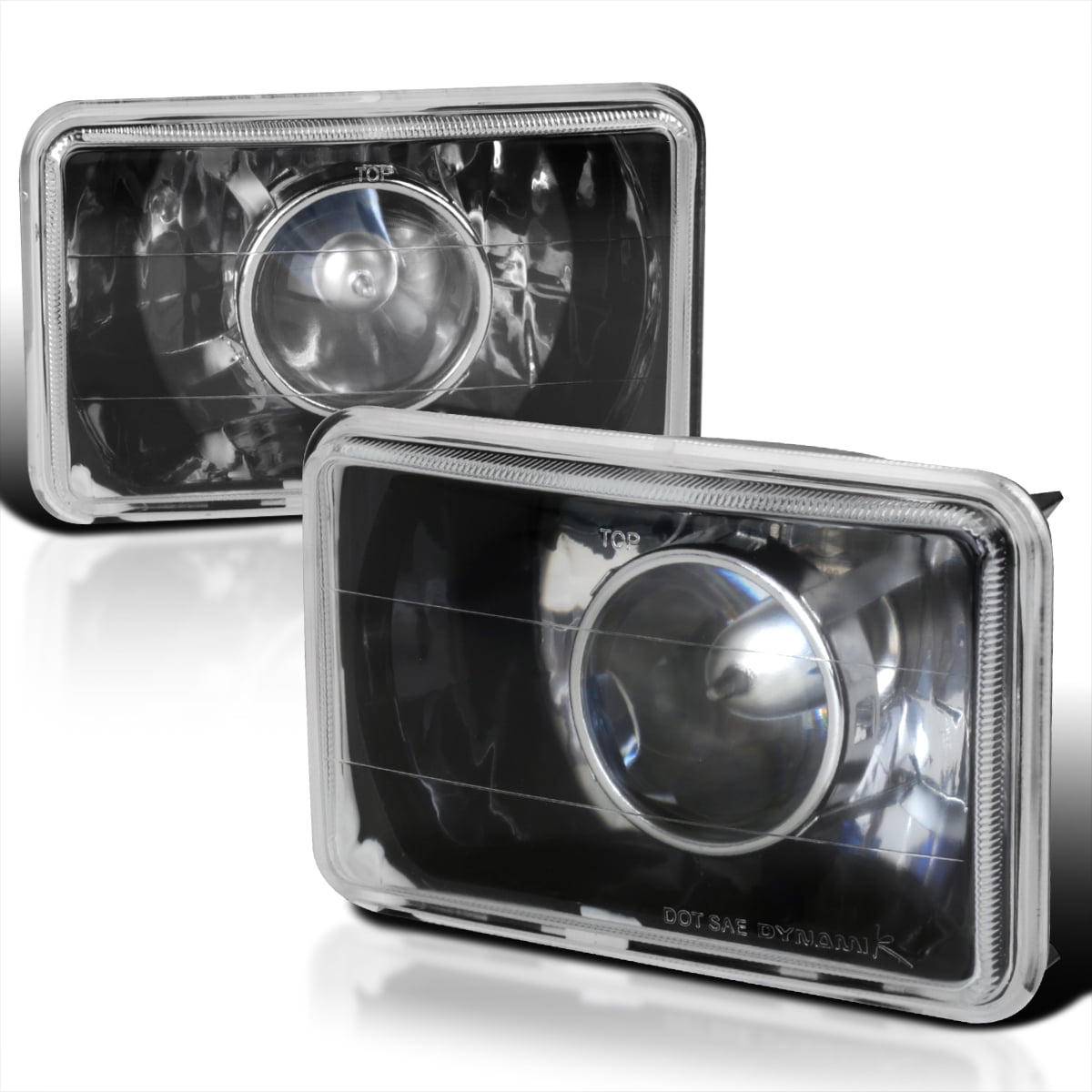 Spec-D Tuning Black Housing Clear lens Projector Headlights Compatible ...