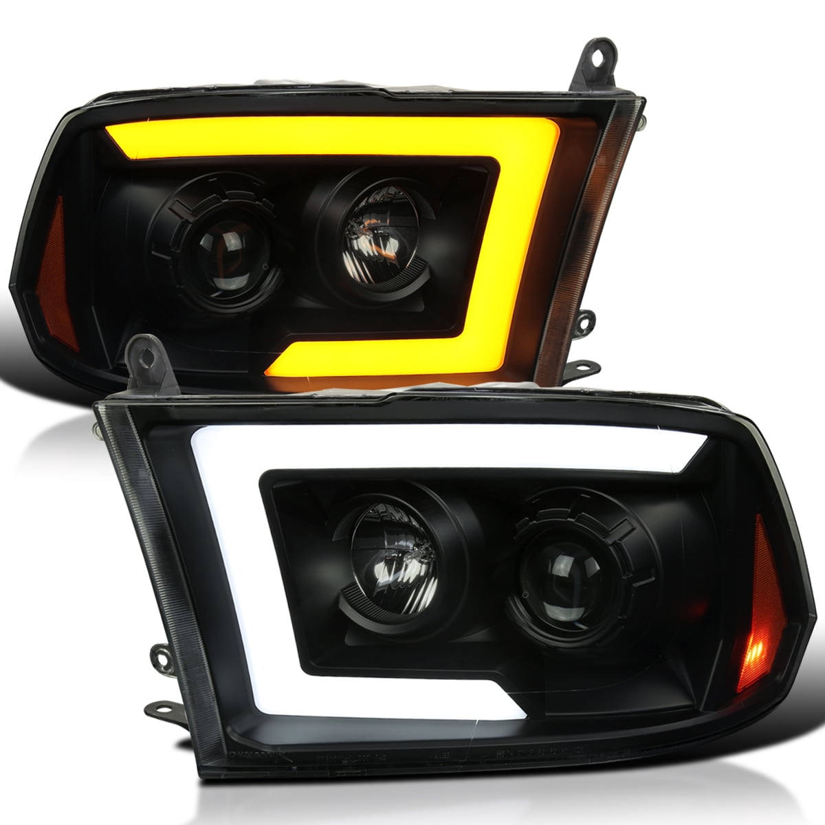 Spec-D Tuning Black Smoke Projector Headlights Sequential Switchback ...