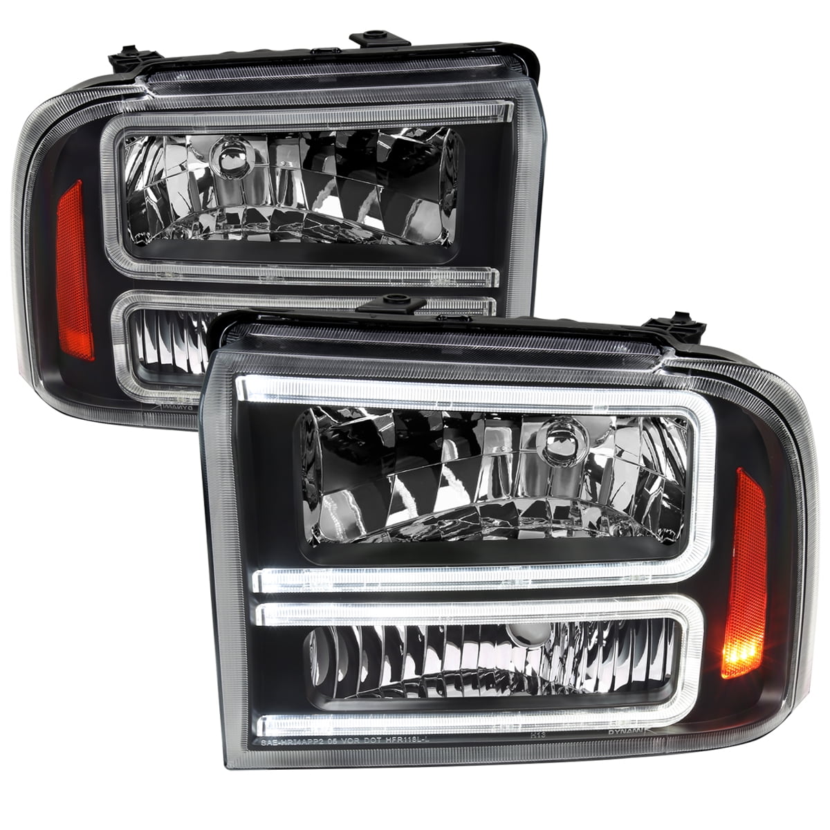Spec-D Tuning Black LED Bar Headlights Compatible with 2005-2007 Ford ...