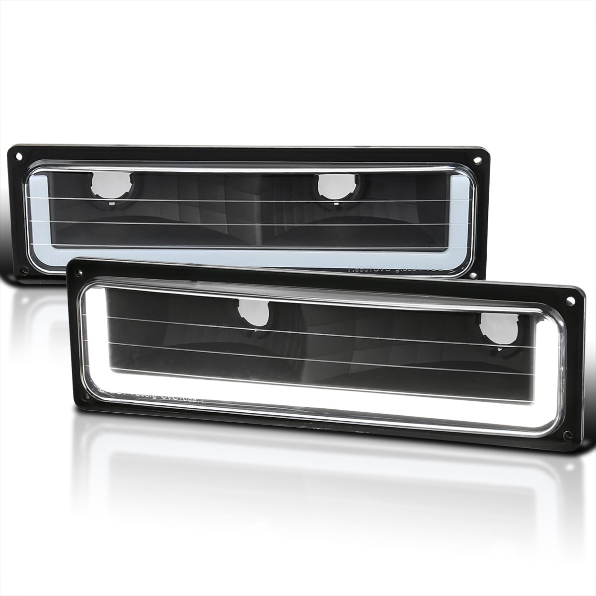 Spec-D Tuning Black LED Bumper Lights Signal Lamps Compatible with 1988 ...