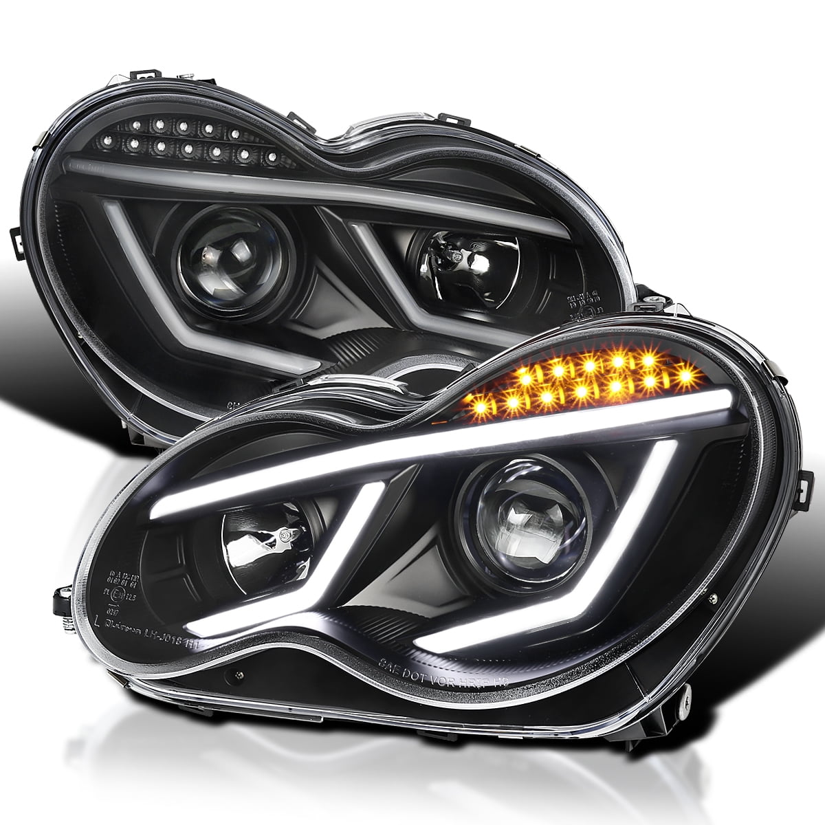 Spec-D Tuning Black LED Projector Headlights Compatible with 2001-2007 ...