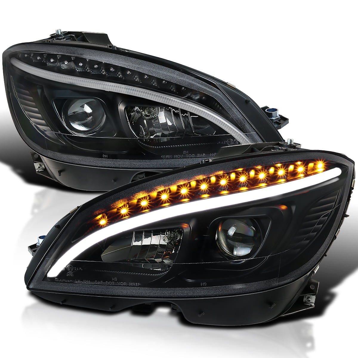 Spec-D Tuning Black LED Projector Headlights Compatible with 2008-2011 ...