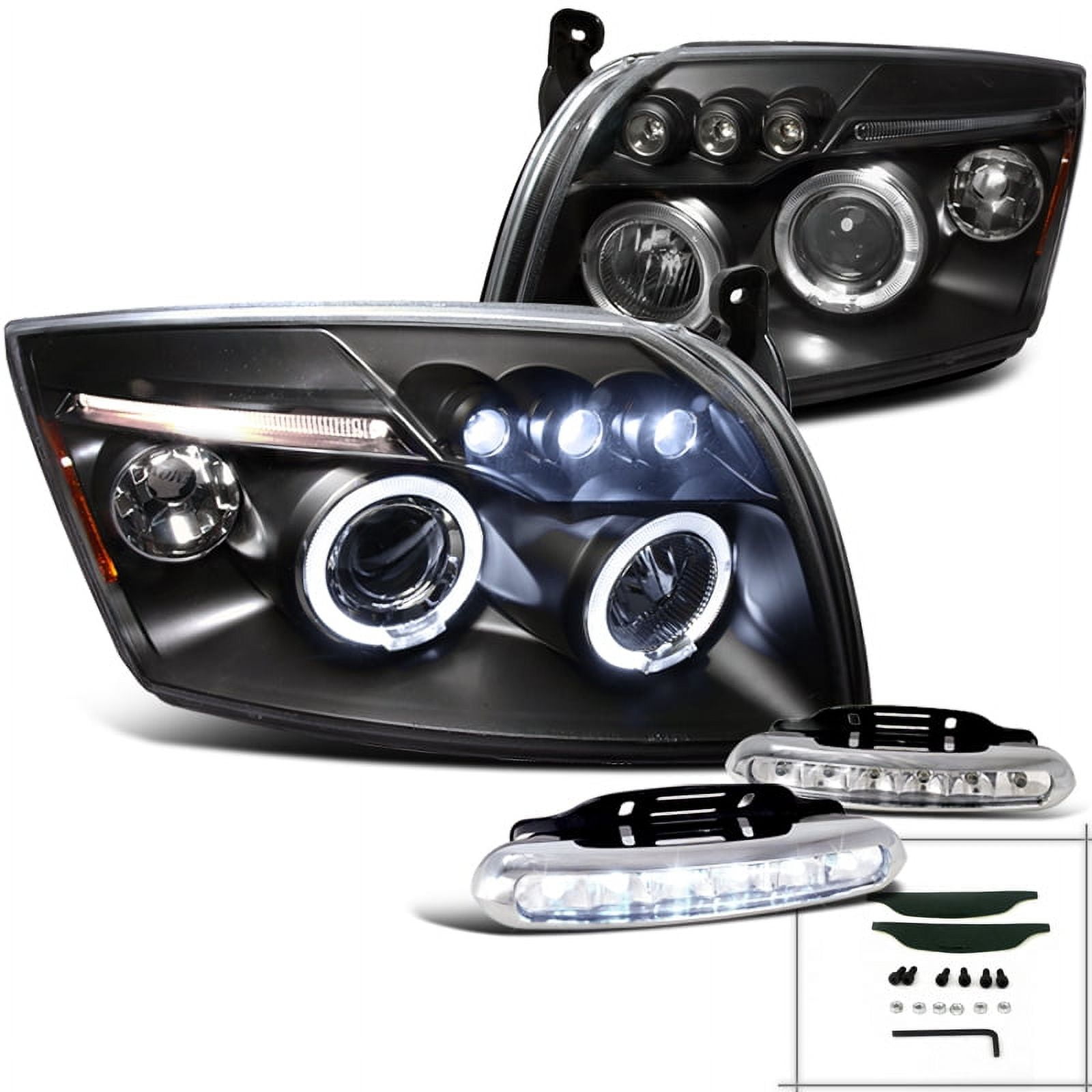 Spec-D Tuning Black LED Projector Headlights + LED Bumper Fog Lamp ...
