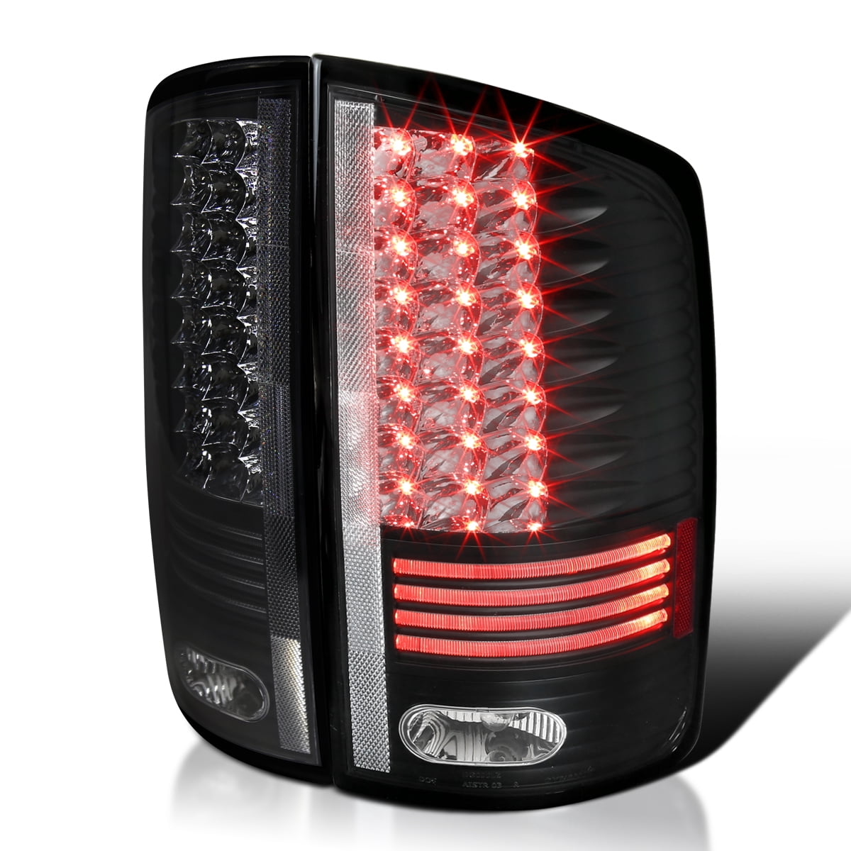 Spec-D Tuning Black LED Tail Lights Compatible with 2002-2006 Dodge Ram ...