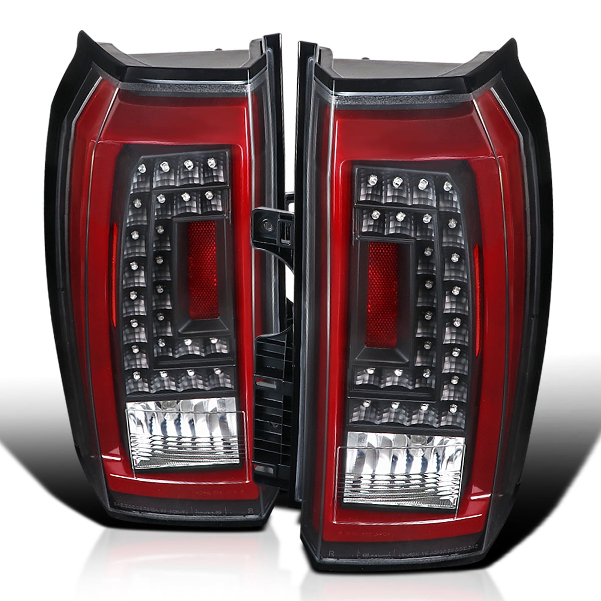 Spec-D Tuning Black LED Tail Lights w/ Red LED Light Bars Compatible ...