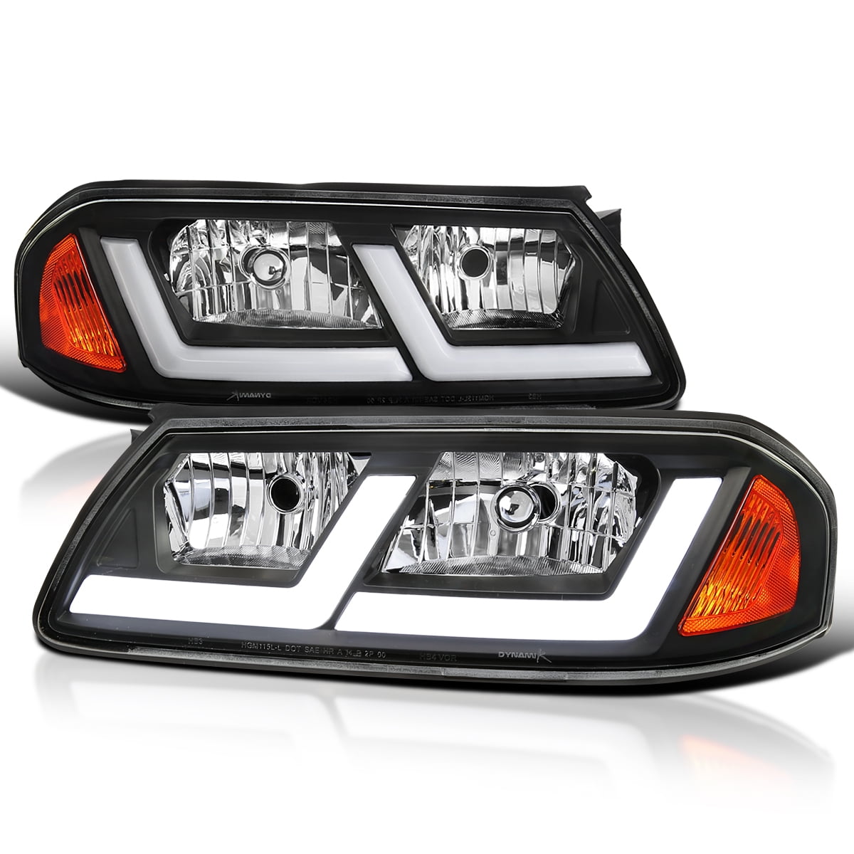 Spec-D Tuning Black LED Tube Headlights Compatible with 2000-2005 Chevy ...