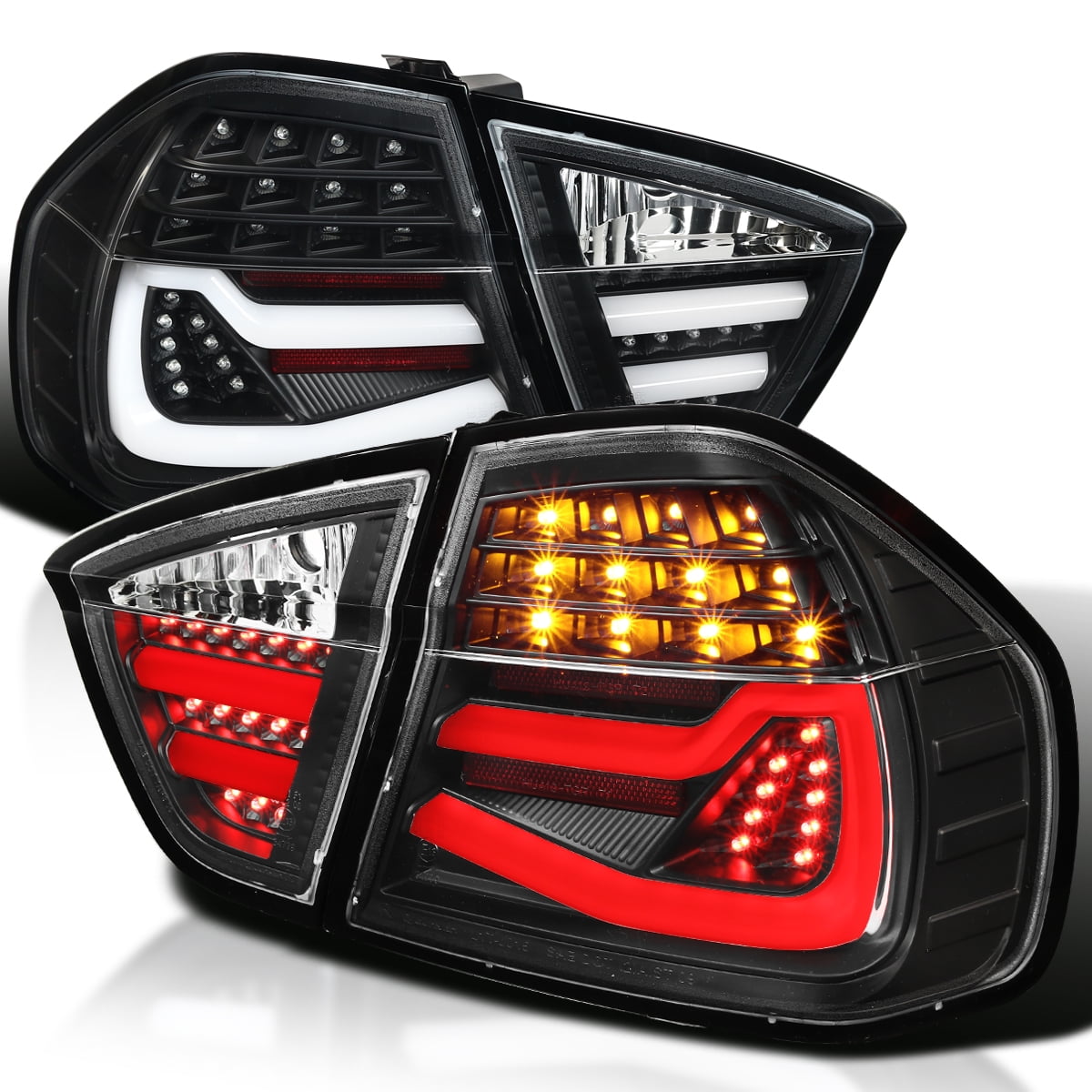 Spec-D Tuning Black LED Tube Tail Lights Compatible with 2005-2008 BMW ...
