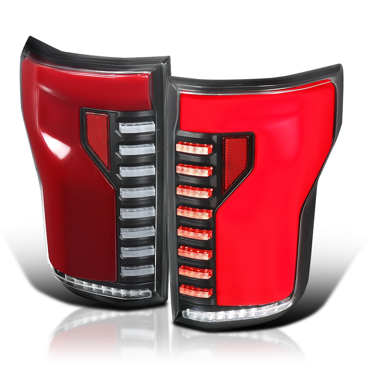 Spec-D Tuning Black Lightning Style LED Tail Lights w/ Red LED ...