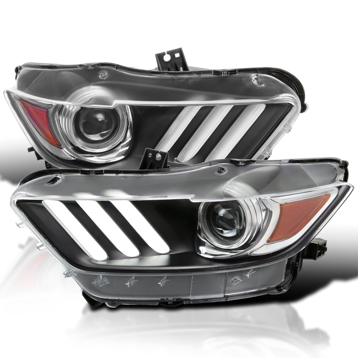 Spec-D Tuning Black OE Style Projector Headlights w/ LED Bar Compatible ...