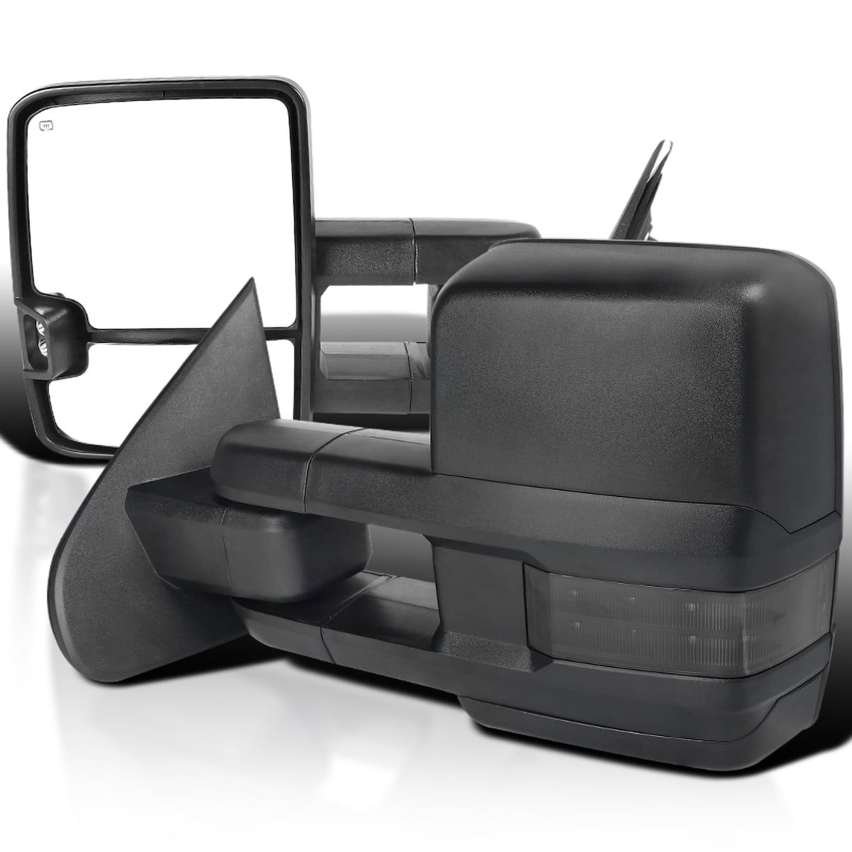 Spec-D Tuning Black Power Heated Towing Mirrors w/ Temp Sensor w/ Smoke LED Signal Compatible ...