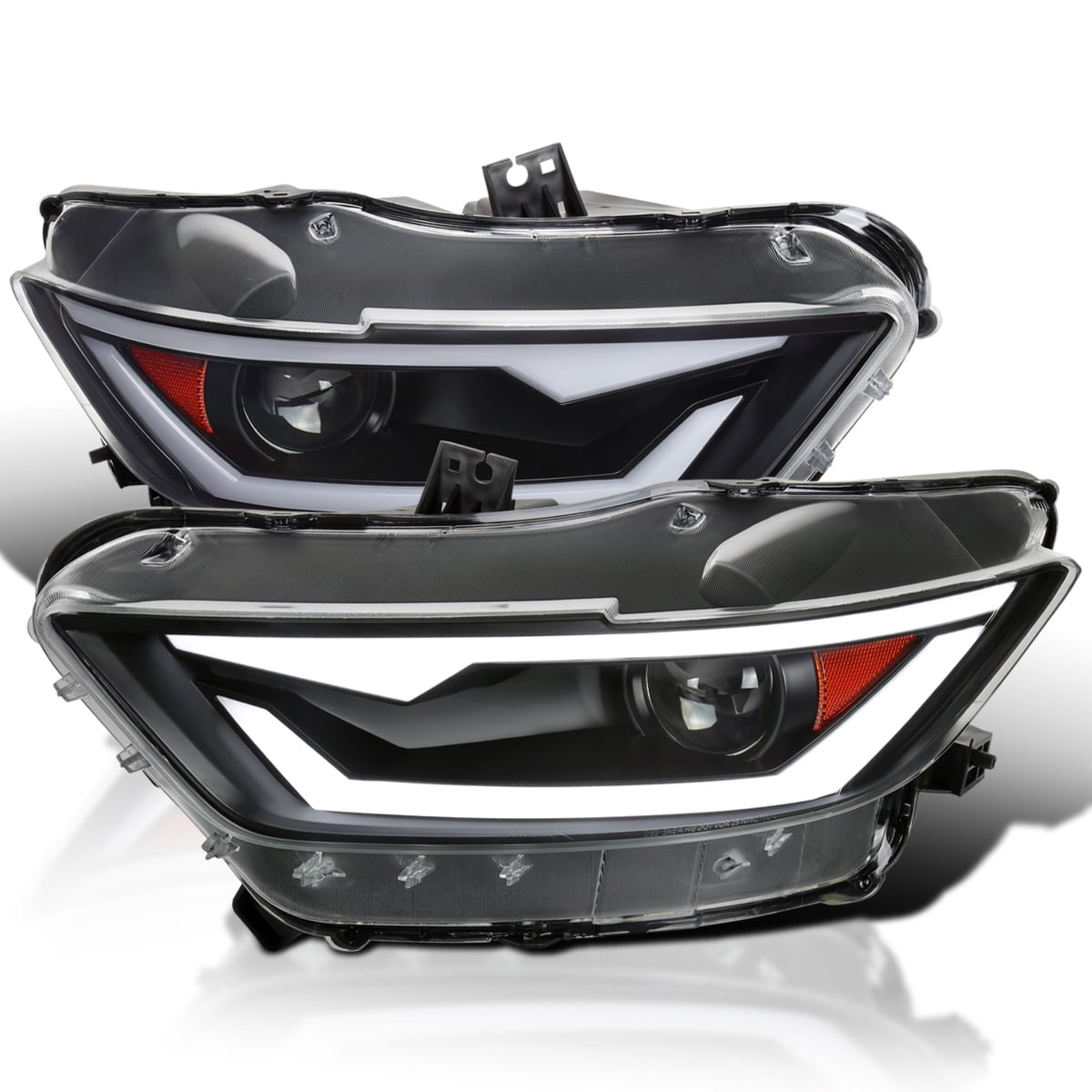 Spec-D Tuning Black Projector Headlights w/LED Bar and Startup ...