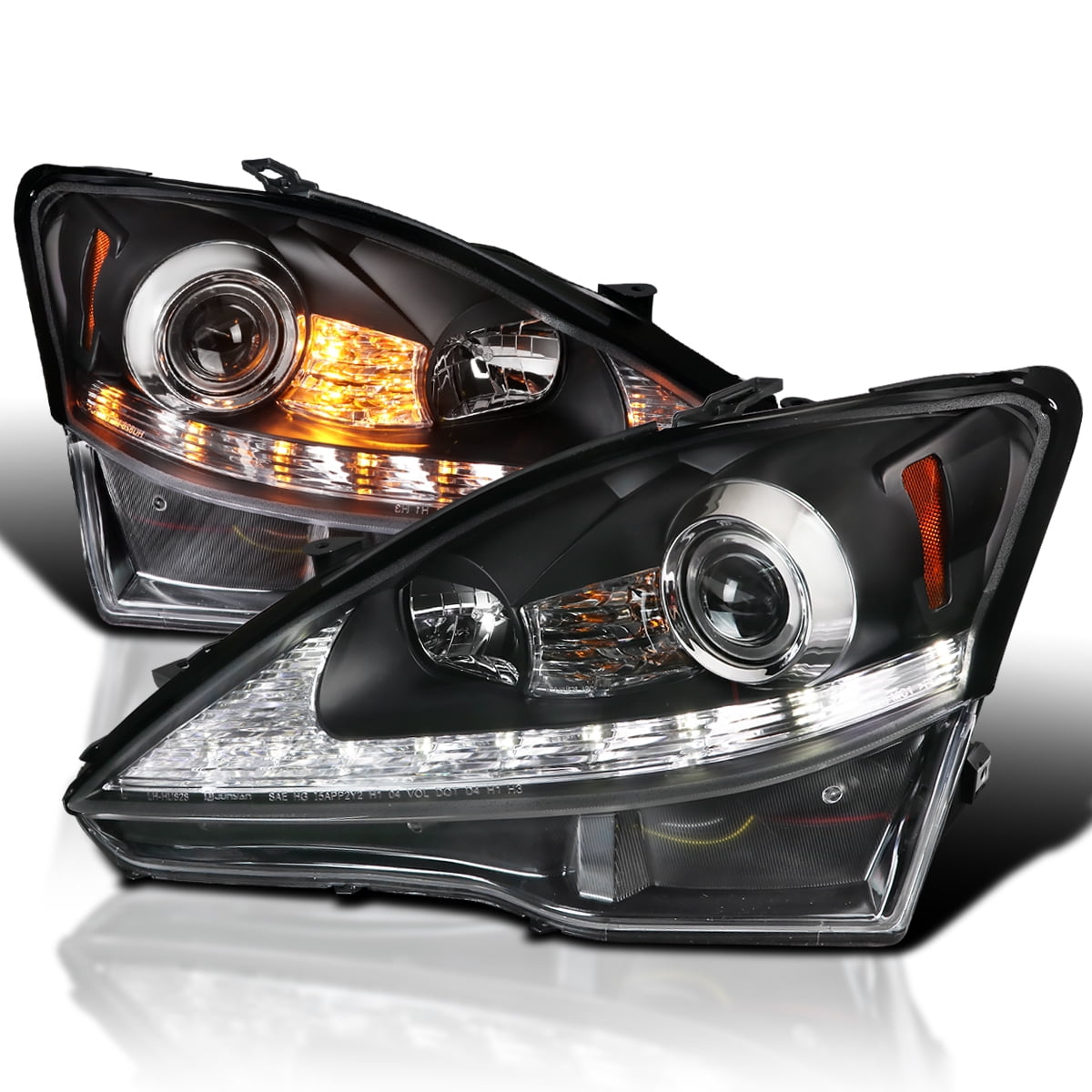 Spec-D Tuning Black Projector Headlights w/ Sequential LED Signal ...