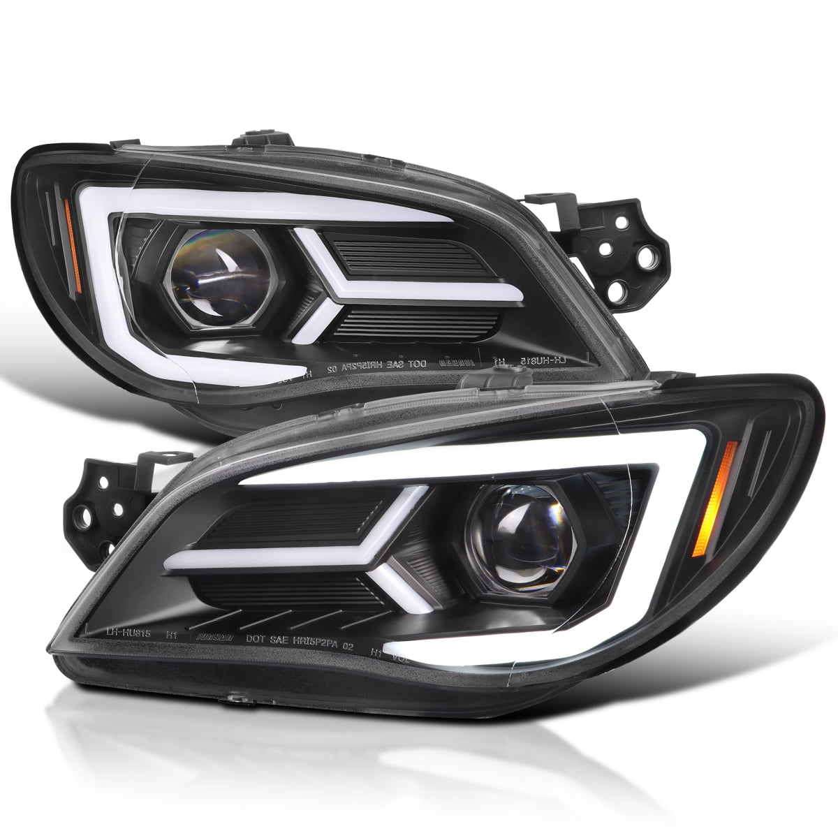 Spec-D Tuning Black Projector Headlights w/ Sequential LED Turn Signal ...