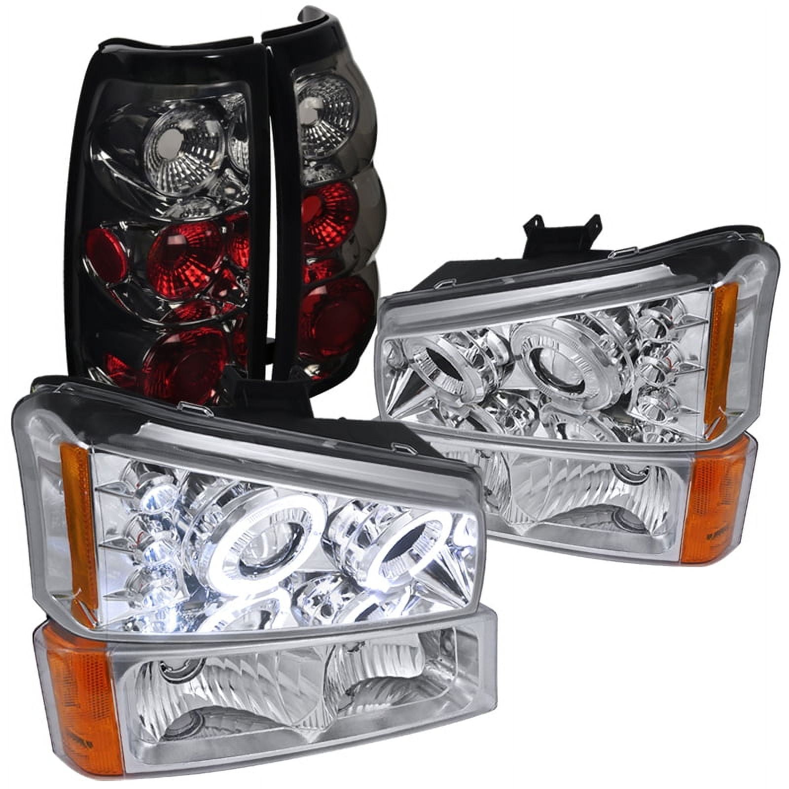 Spec-D Tuning Black SMD LED Projector Headlights + 6-LED Bumper Light ...